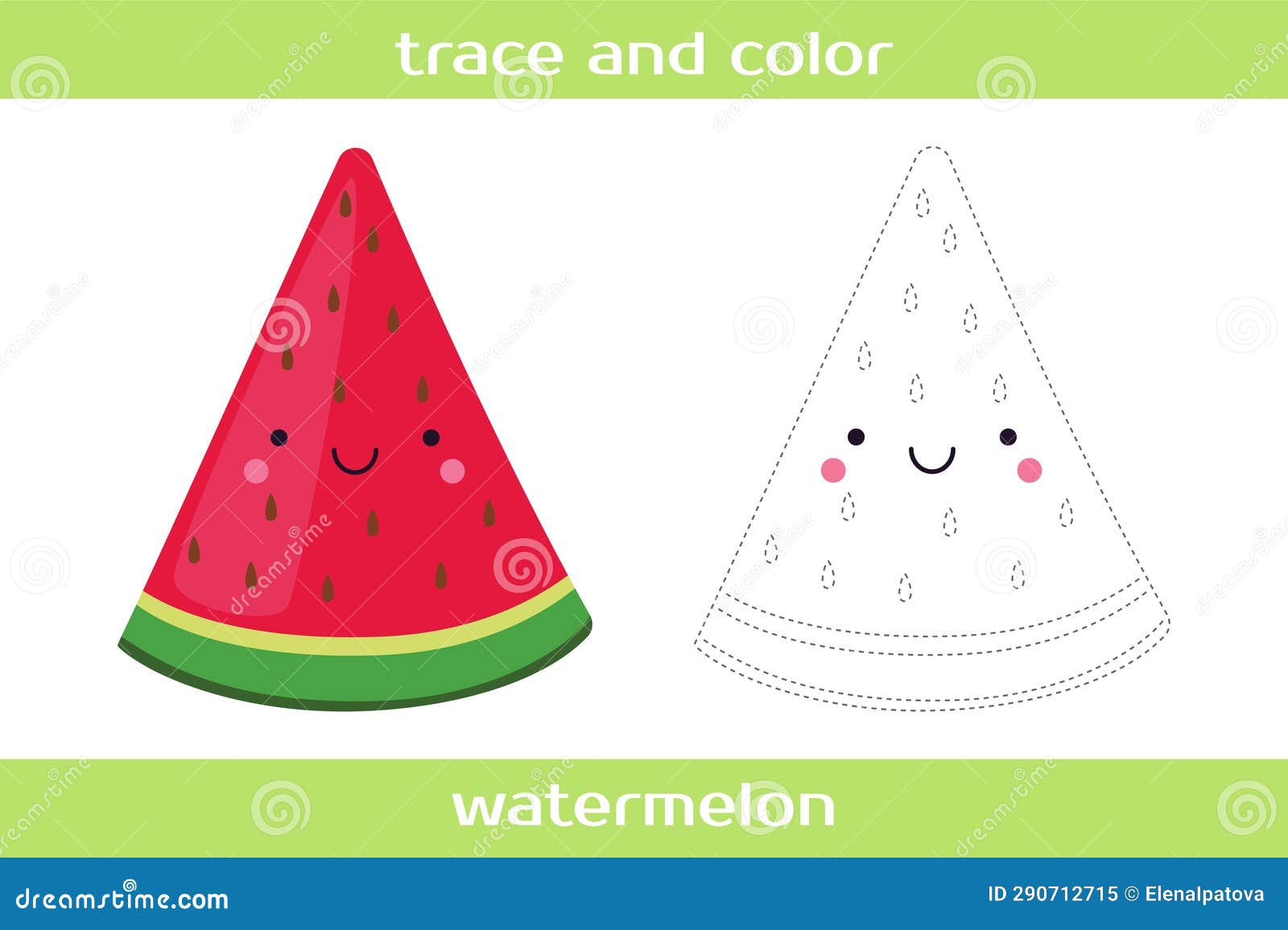 Educational Worksheet Trace and Color Stock Vector - Illustration of ...