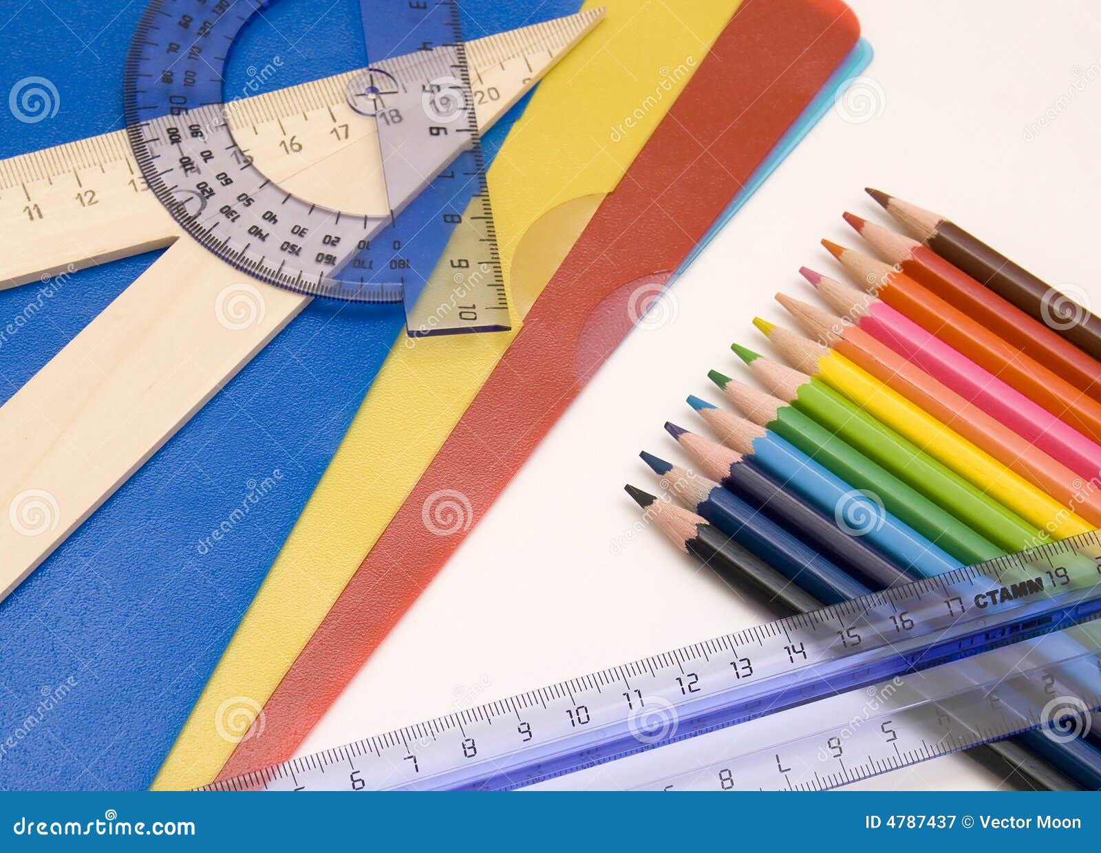 Educations Tools - Pencils, Rulers Stock Image - Image of crayon, ruler ...
