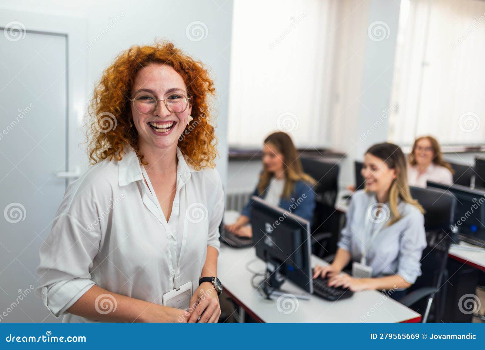 Educator and Students in Programming School Stock Image - Image of ...