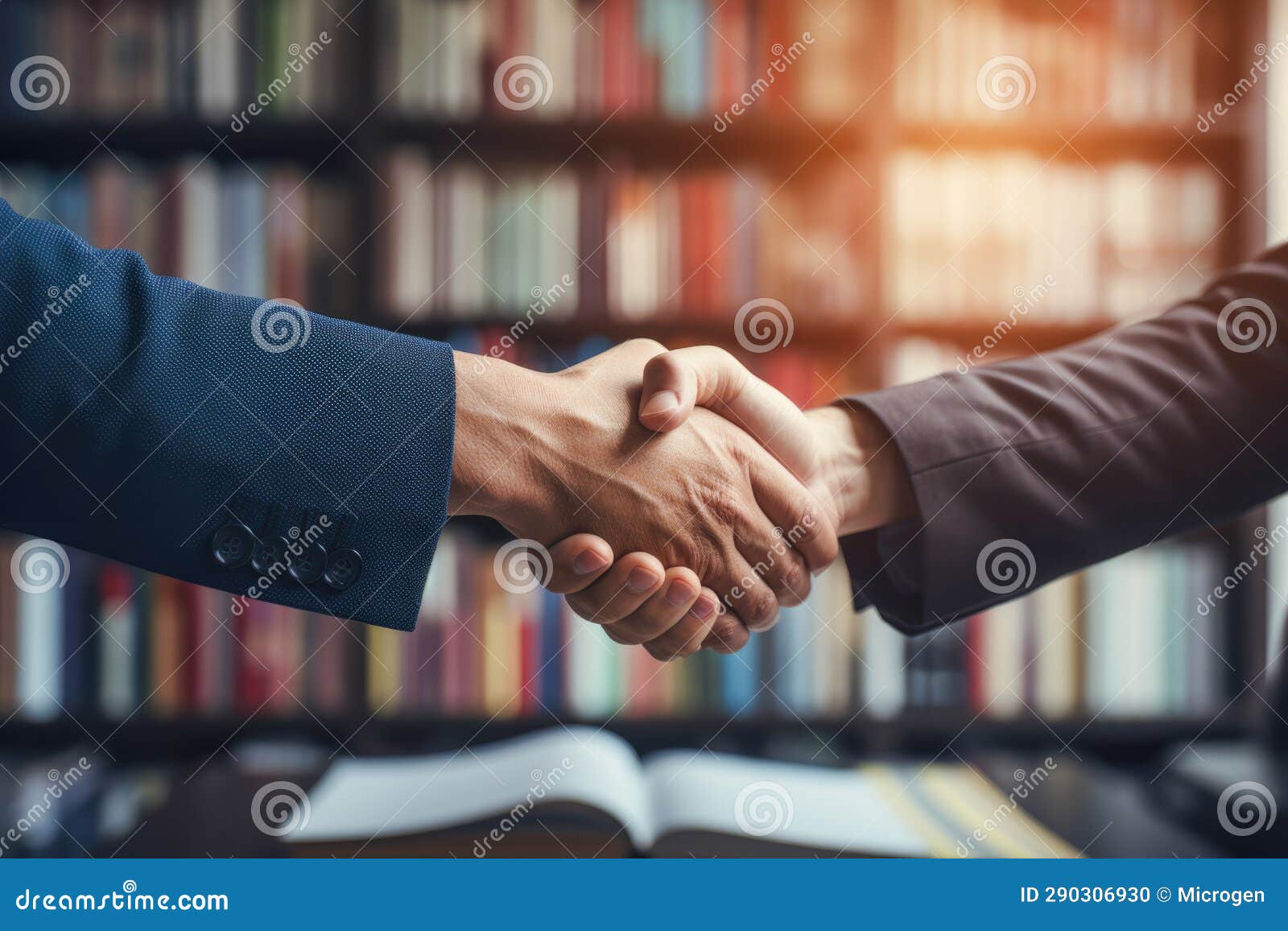 Educators Handshake in School Library Stock Photo - Image of ...