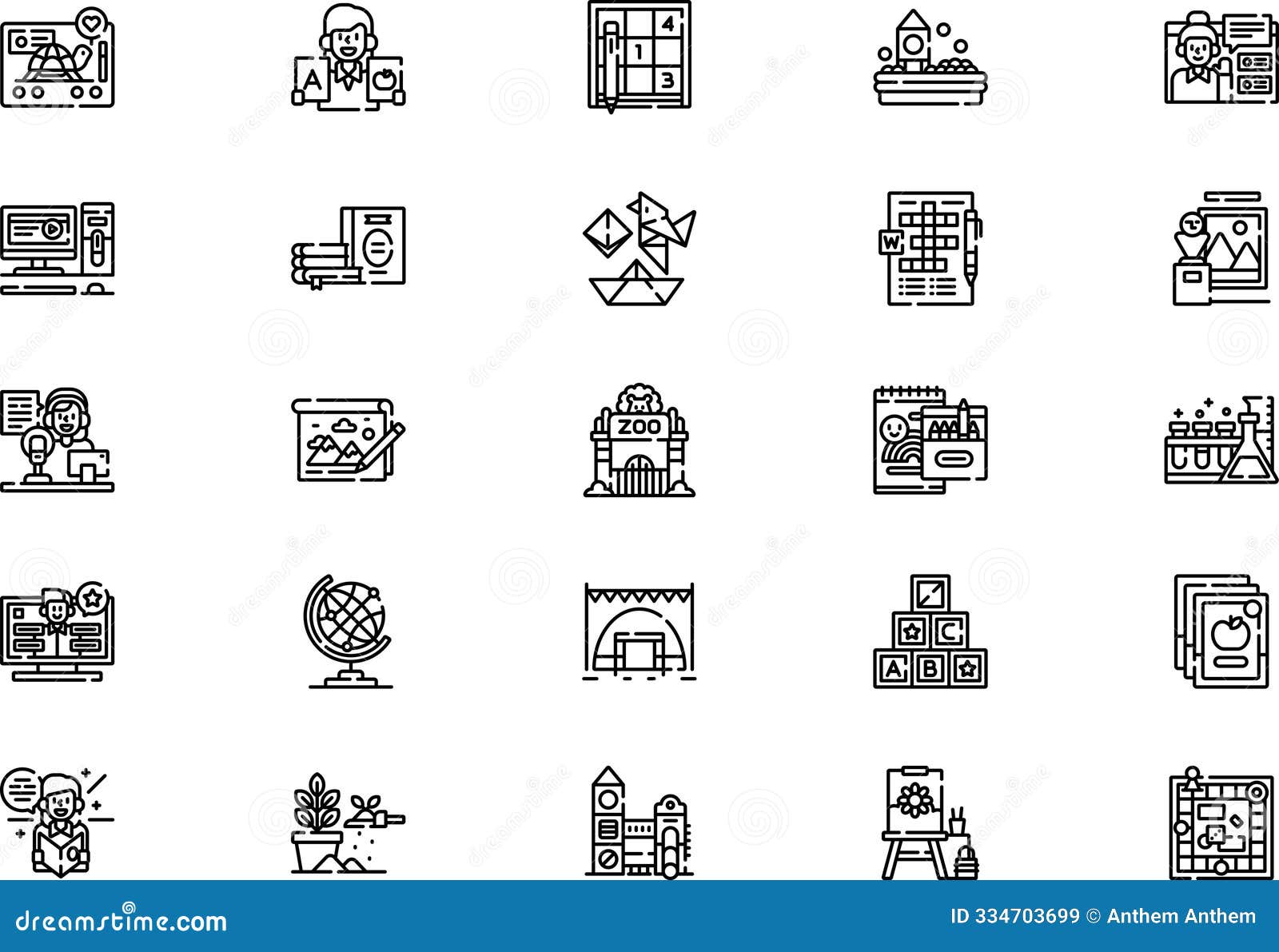 Edutainment Icons Collection is a Vector Illustration with Editable ...