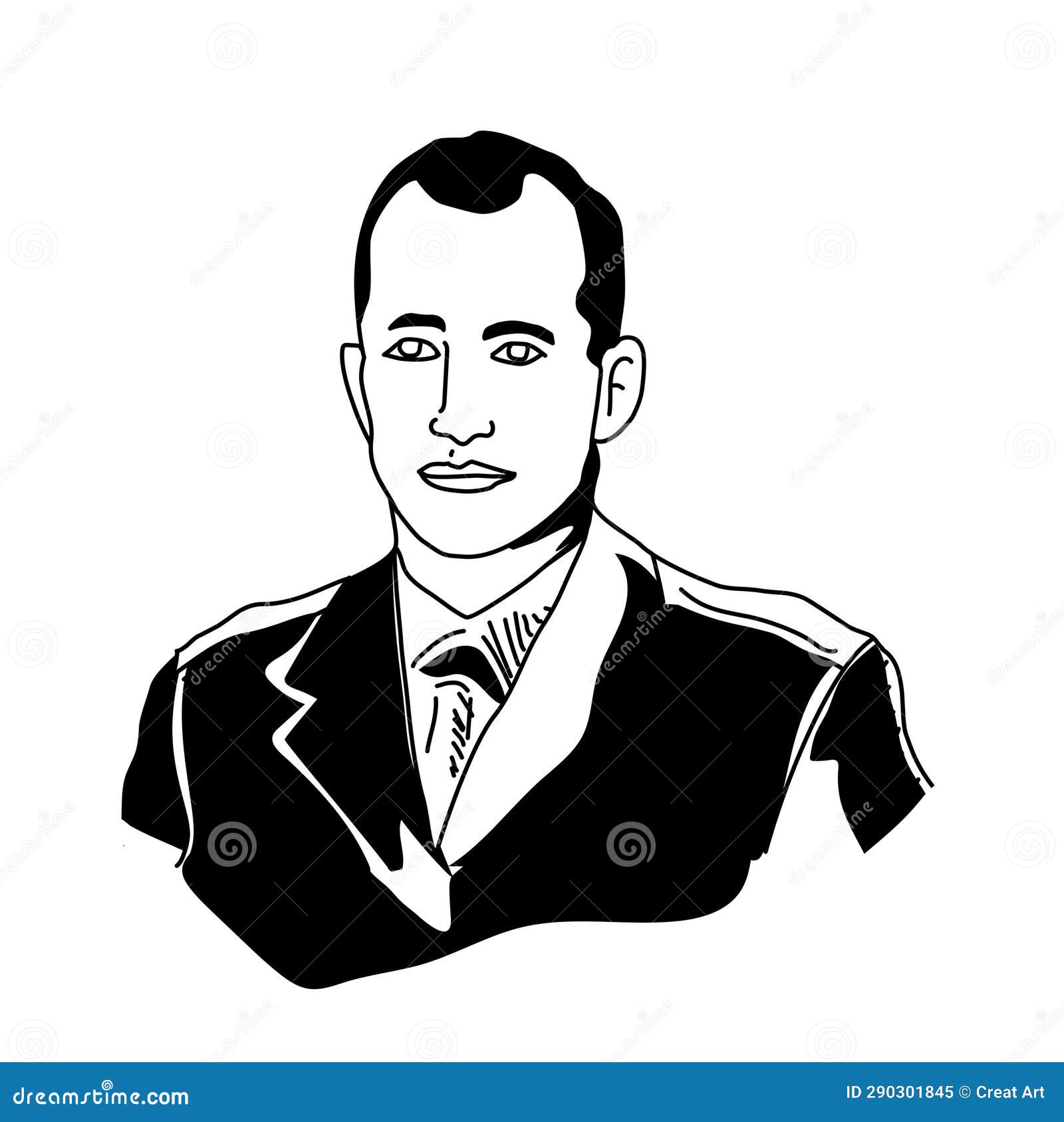 Edward Higgins White Vector Portrait Stock Illustration - Illustration ...