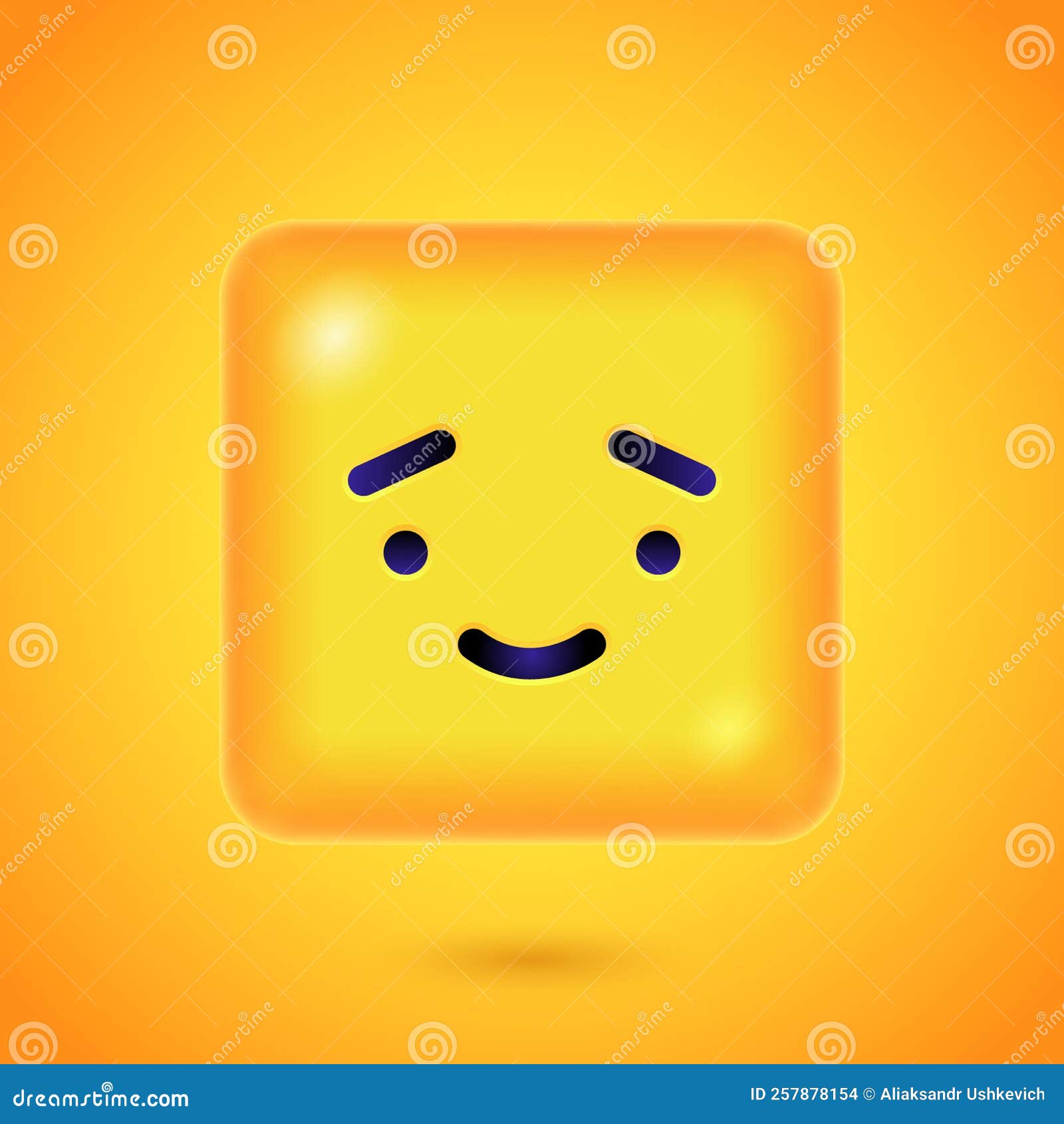 Square Emoticons Yellow Emoji Faces Emoticon Smile, Digital Smiley ...