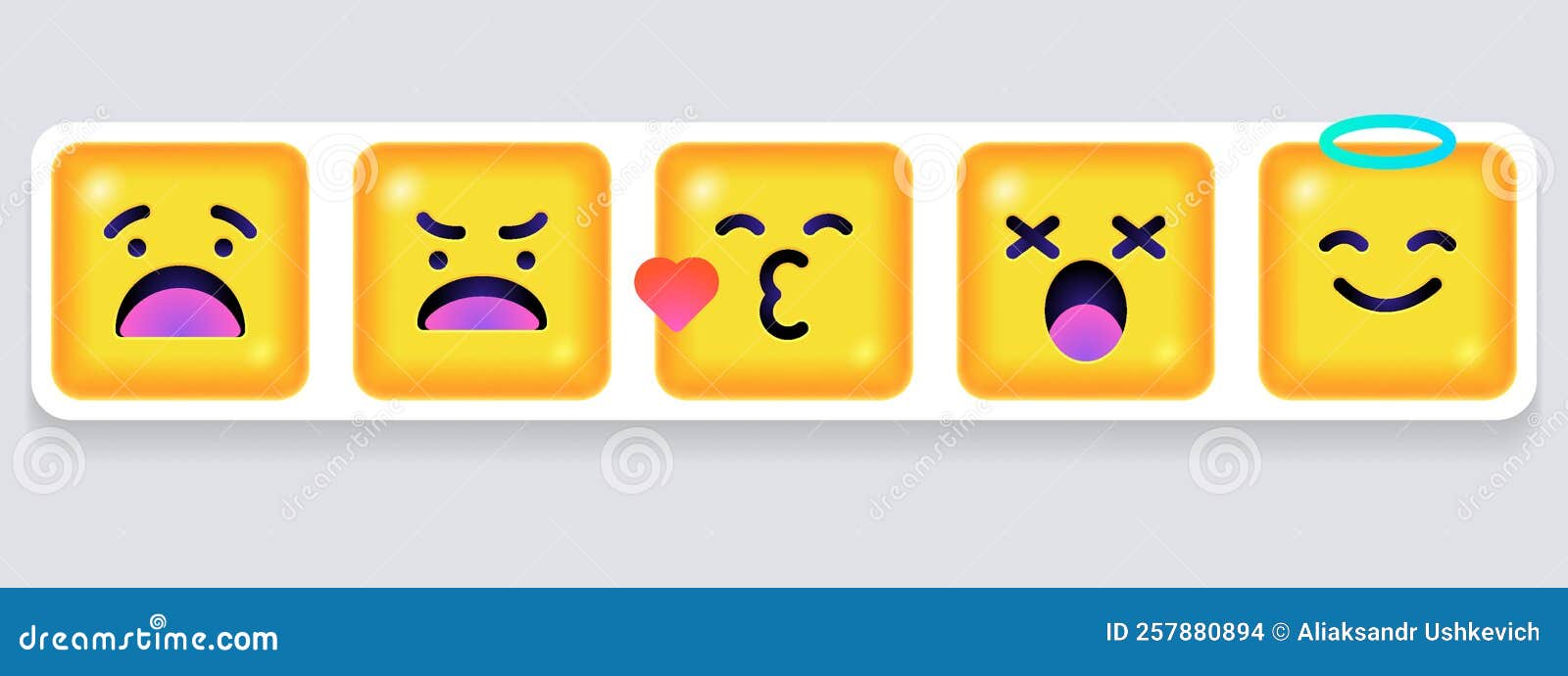 Square Emoticons Yellow Emoji Faces Emoticon Smile, Digital Smiley ...