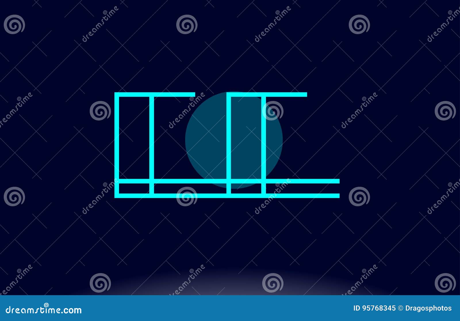Ee E E Blue Line Circle Alphabet Letter Logo Icon Template Vector ...