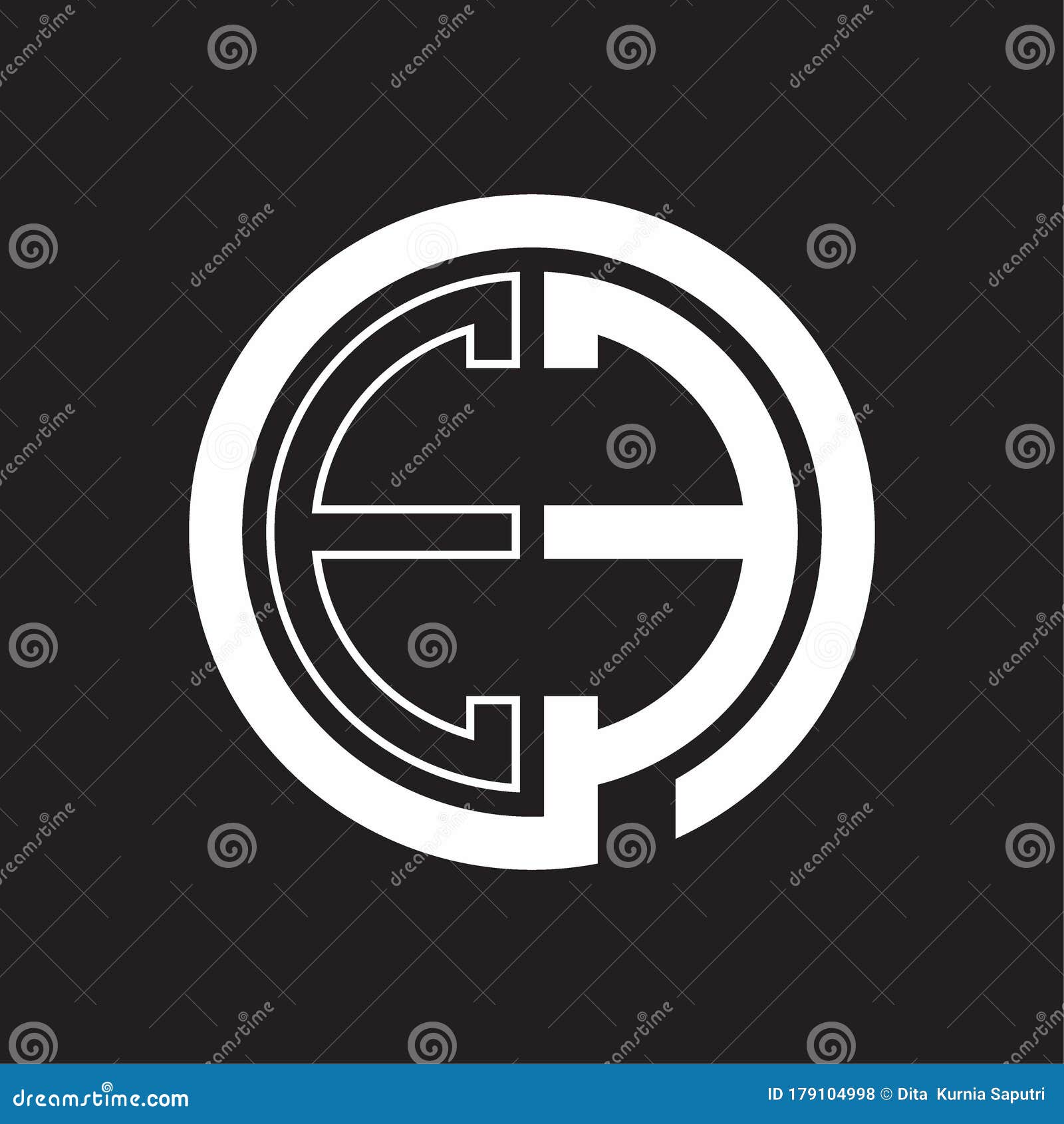 EE Logo with Circle Rounded Negative Space Design Template Stock Vector ...