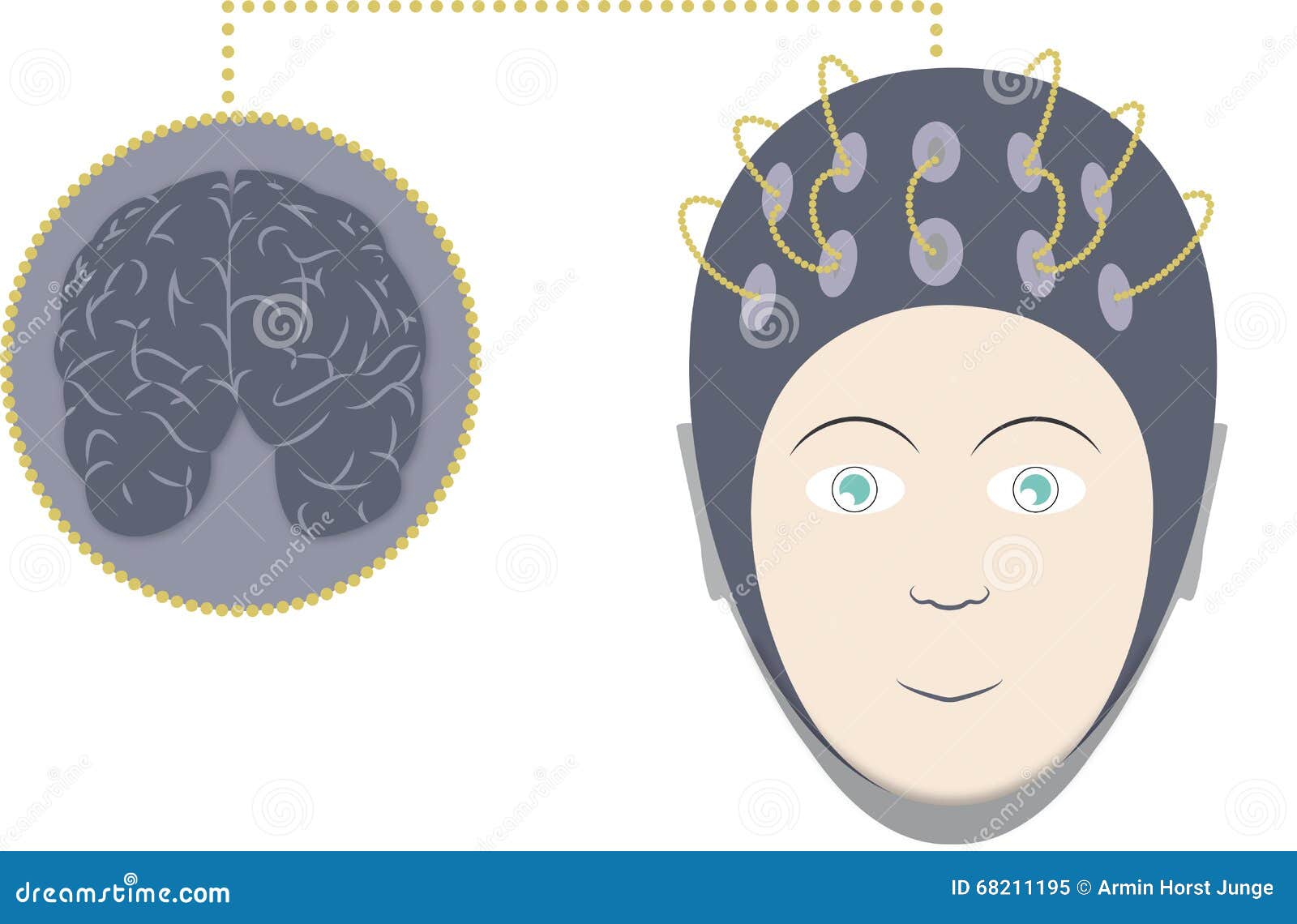 EEG and brain stock illustration. Illustration of modern - 68211195