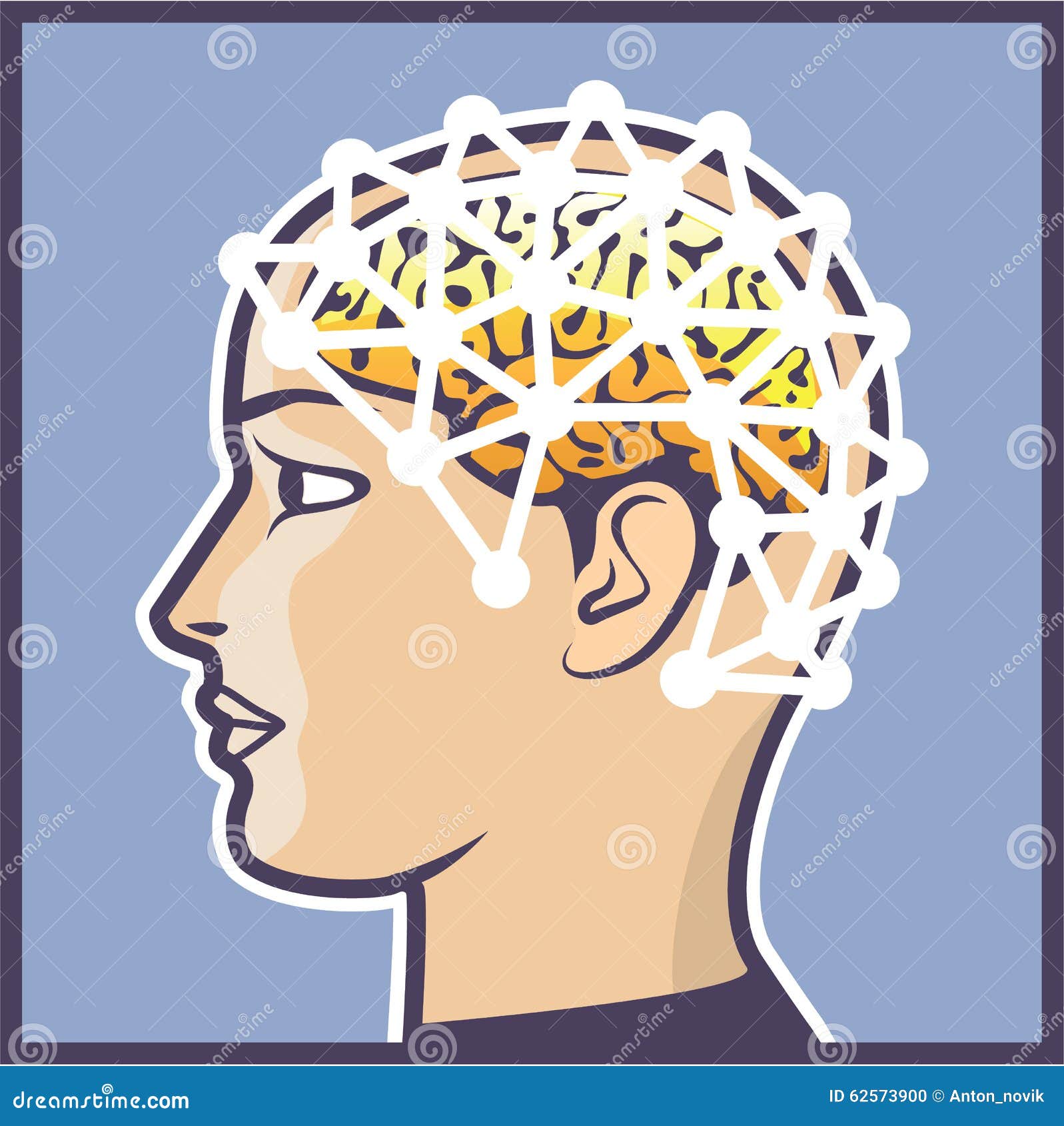 EEG Brainwave Reading Vector Illustration Stock Vector - Illustration ...
