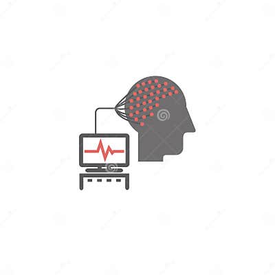 EEG Brainwave Scanning Icon Vector Signs for Web Graphics. Stock Vector ...