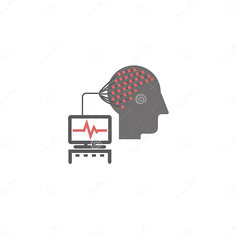 EEG Brainwave Scanning Icon Vector Signs for Web Graphics. Stock Vector ...