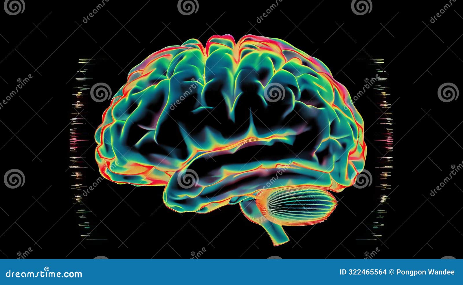 An EEG Scan Showing Brain Wave Patterns and Activity Stock Illustration ...