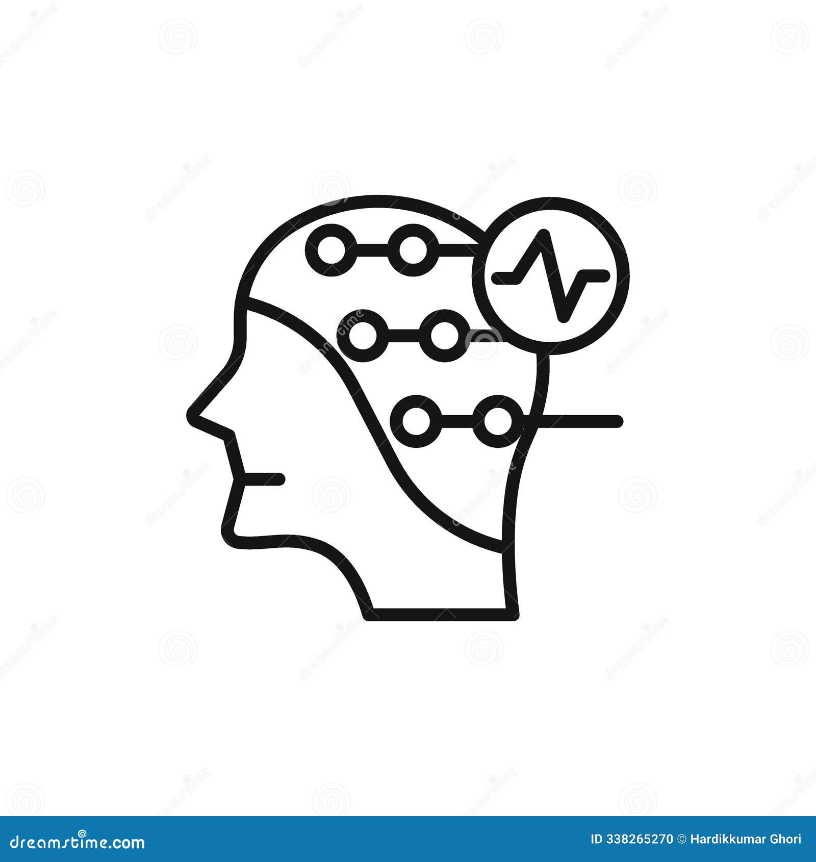 Eeg thin line icon set stock vector. Illustration of cerebral - 338265270