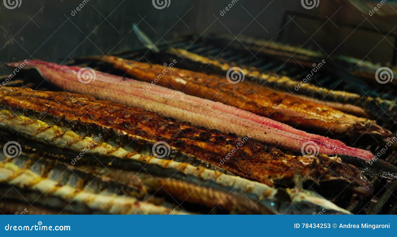Eel on barbecue stock image. Image of barbecue, dish - 78434253