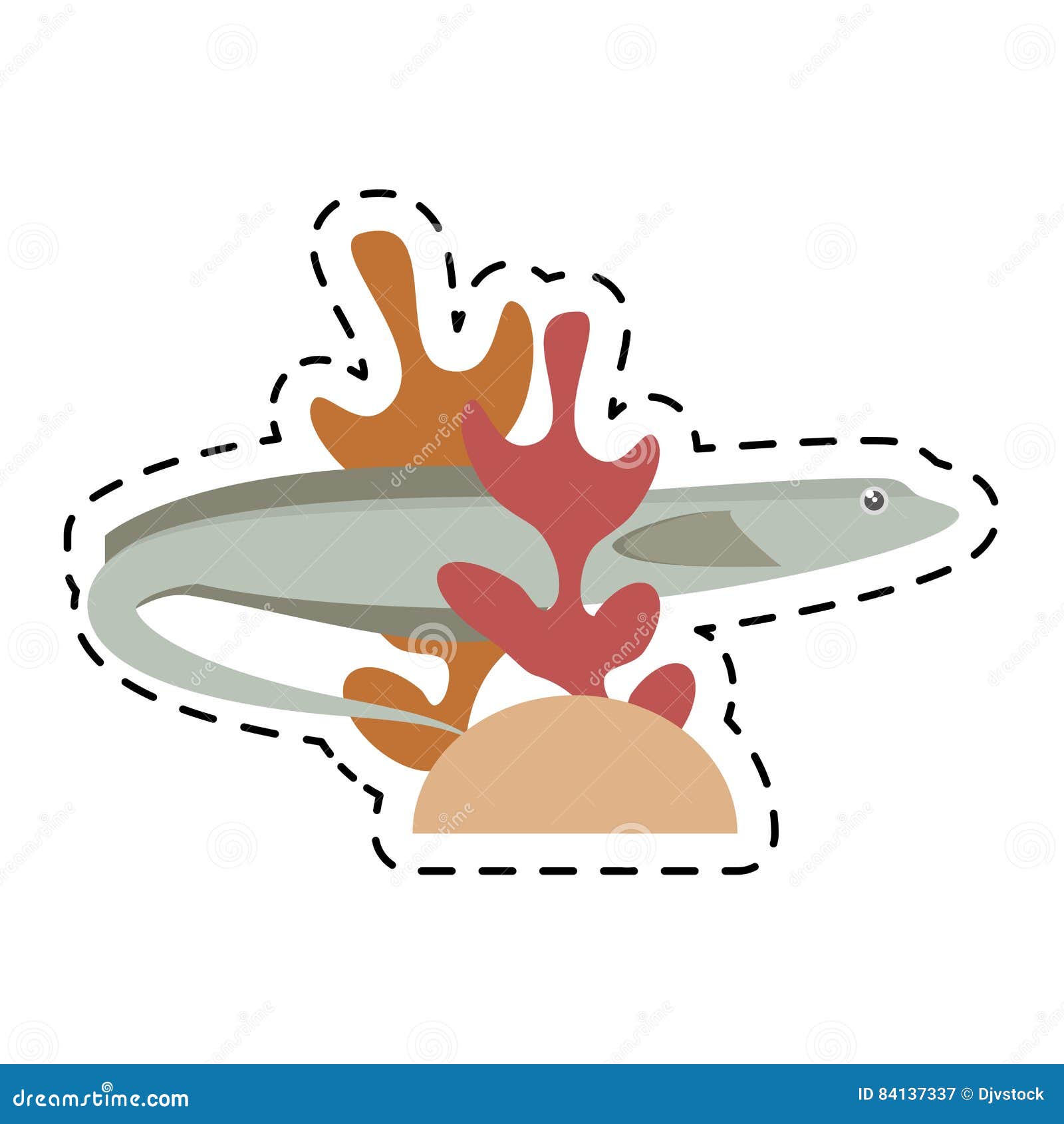 Moray Eel Fish Vector Illustration Transparent Background ...