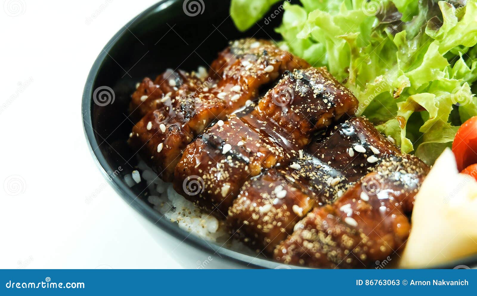 Eel rice stock image. Image of rice, sesame, delicious - 86763063