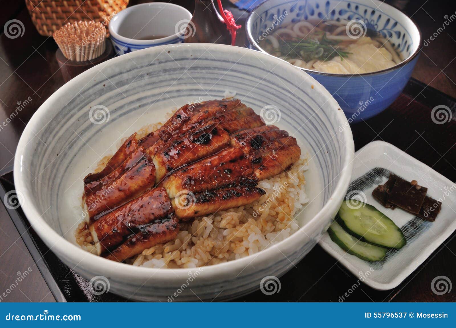 Eel rice and Udon stock image. Image of style, glutinous - 55796537
