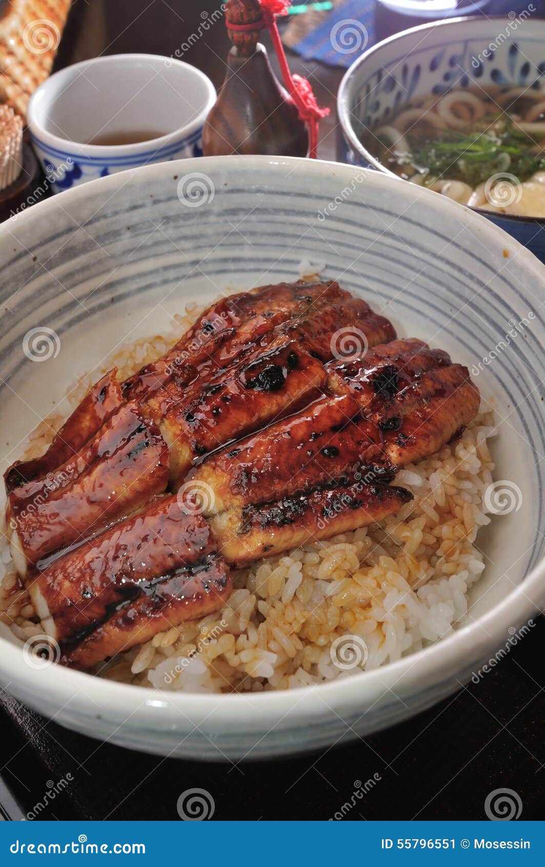 Eel rice and Udon stock image. Image of fish, rice, glutinous - 55796551