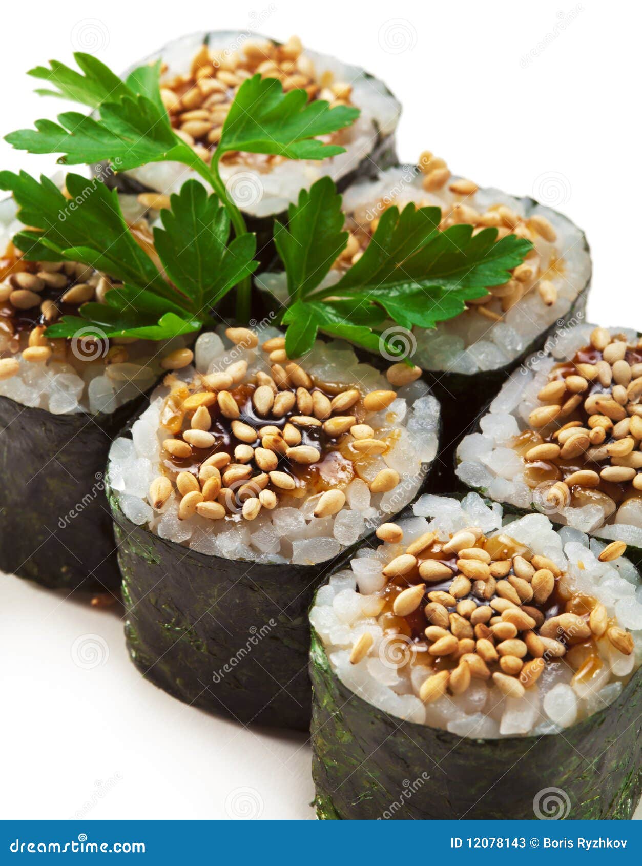 Eel Roll stock image. Image of maki, asian, isolated - 12078143
