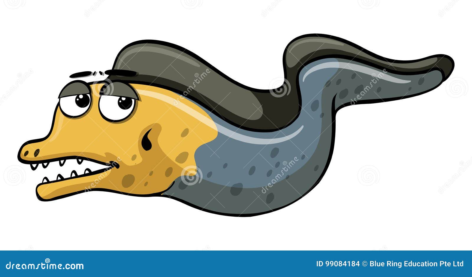 Eel with sad face stock vector. Illustration of expression - 99084184