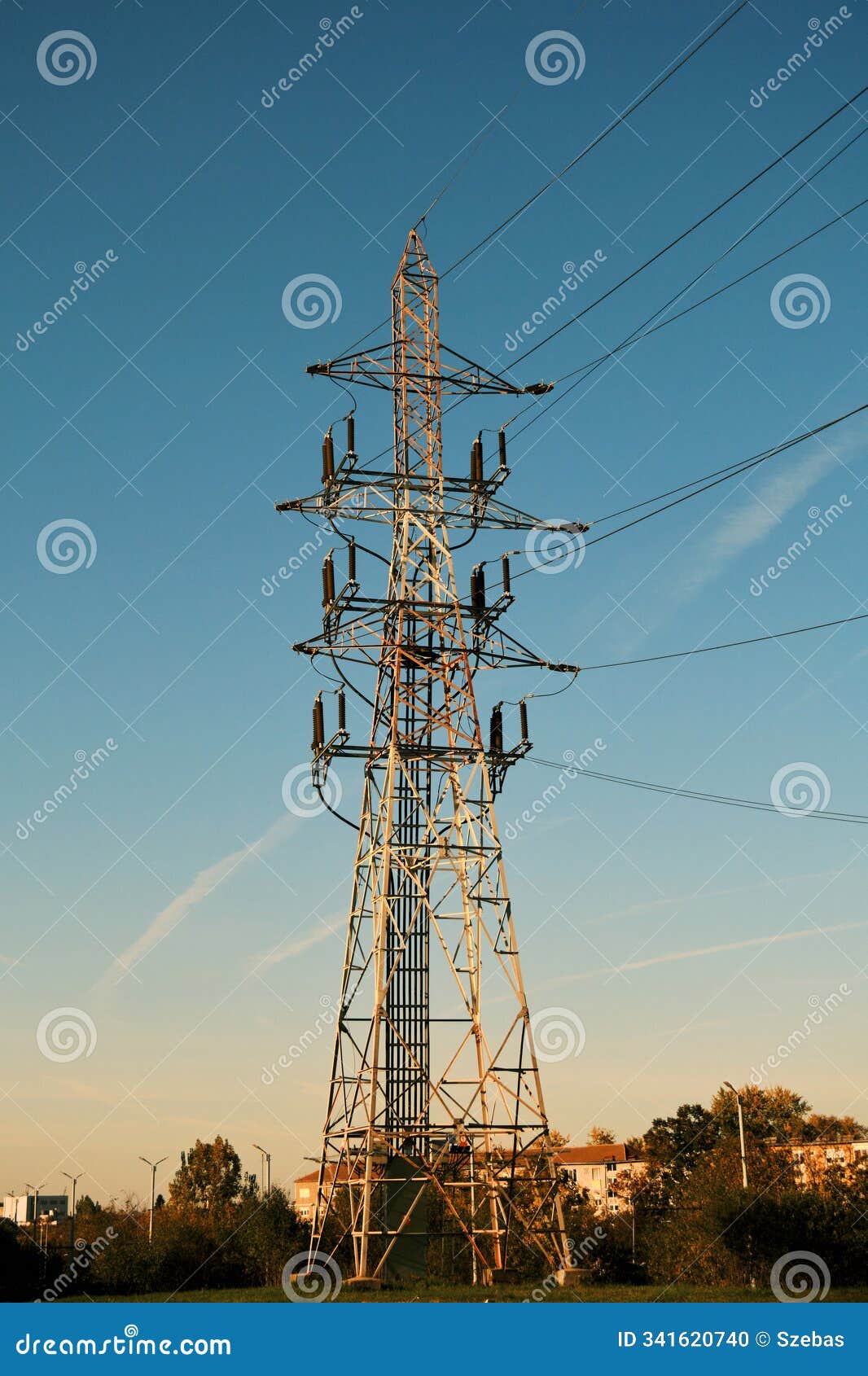 Eelectric power tower stock photo. Image of tower, landscape - 341620740