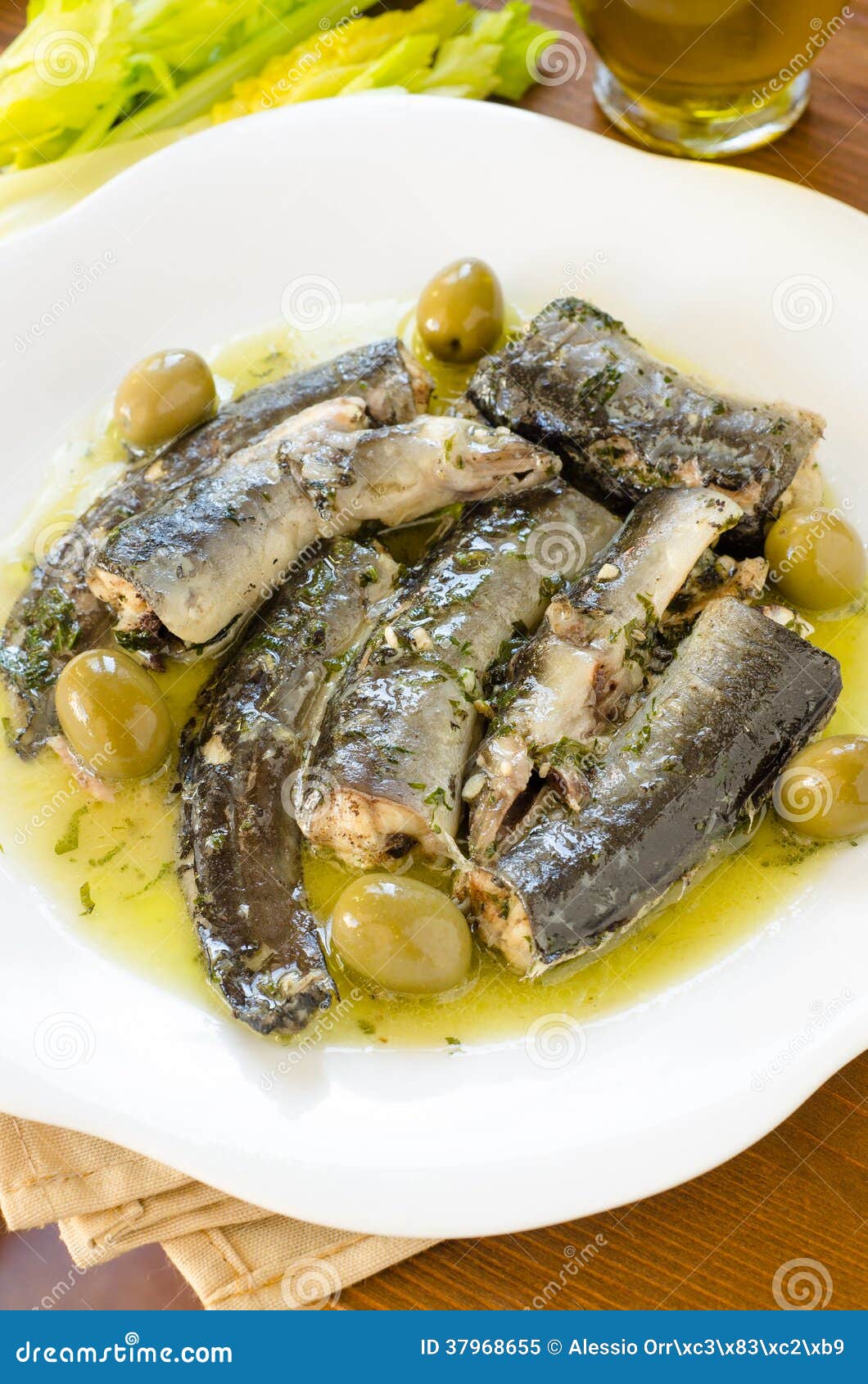 Eels with olive sauce stock image. Image of olive, boiled - 37968655