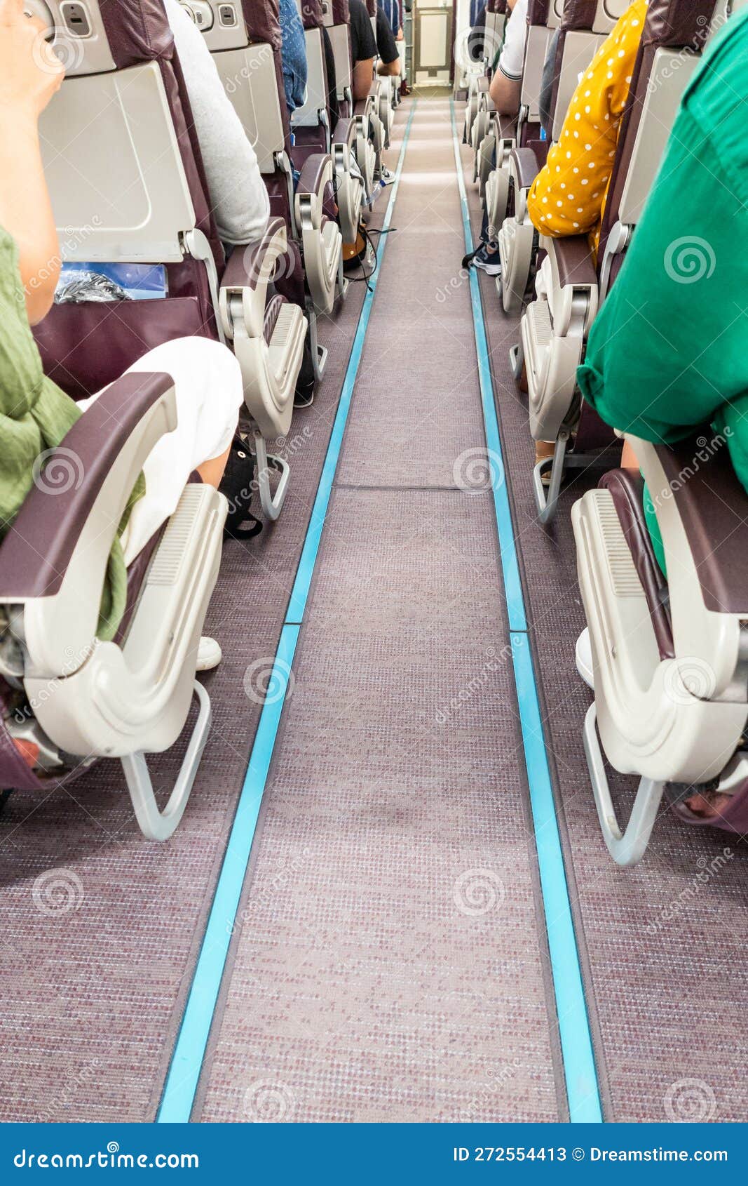 Eemergency Floor Path Illumination Marking in Aeroplane Cabin Stock ...