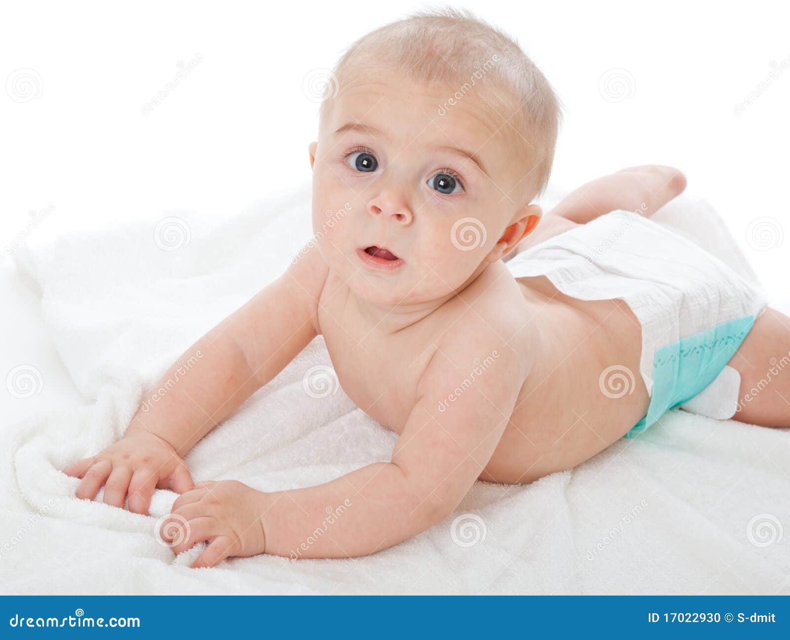 Een baby in nappy stock foto. Image of peuter, studio - 17022930