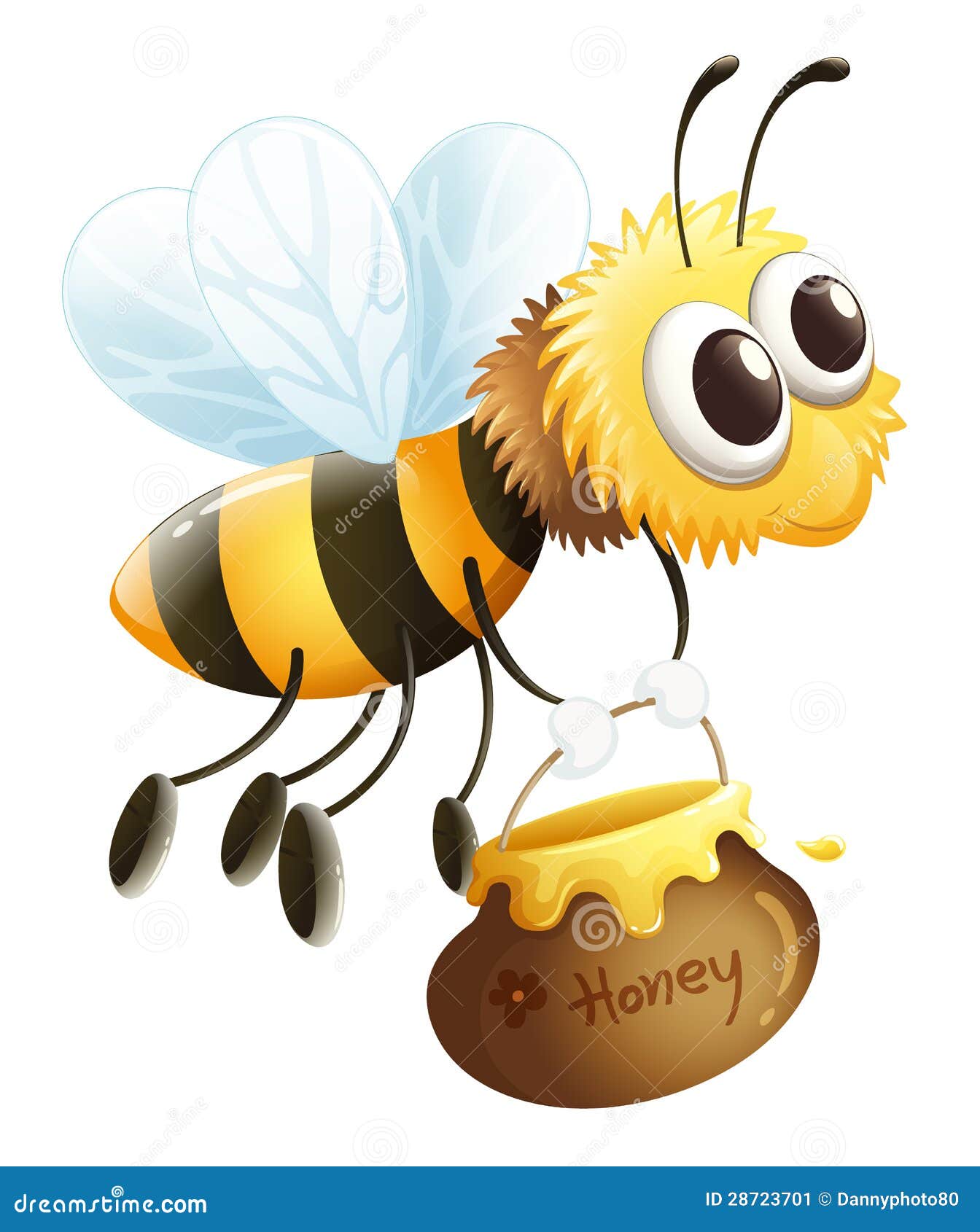 Een Bij Die Een Honing Dragen Vector Illustratie - Illustration of ...