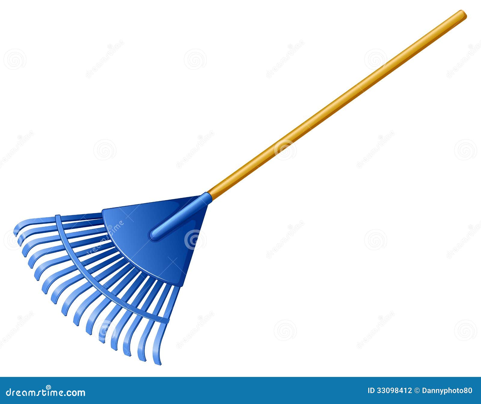 Een blauwe hark vector illustratie. Illustration of landbouw - 33098412