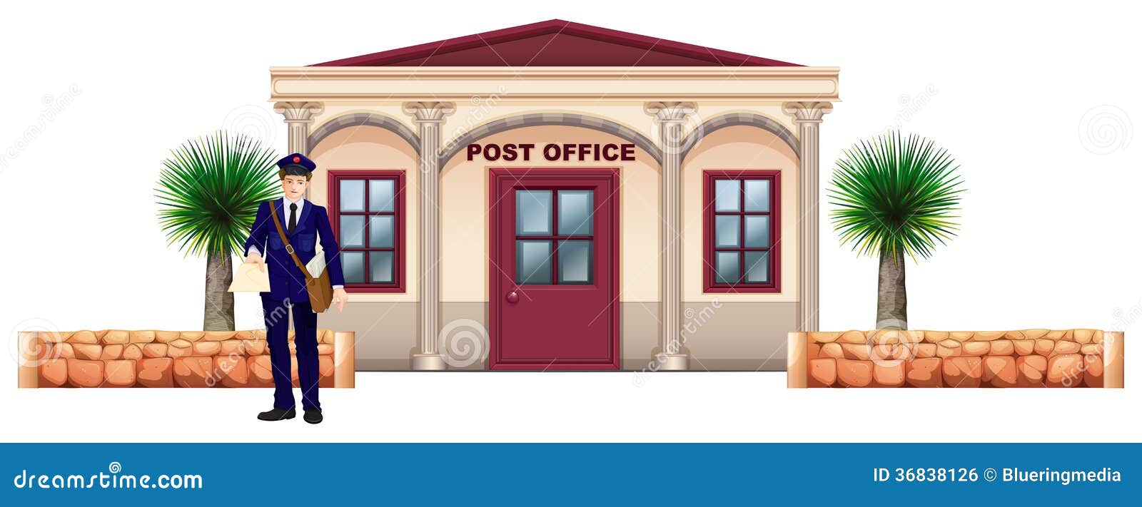 Een Boodschapper Voor Het Postkantoor Stock Illustratie - Illustration ...