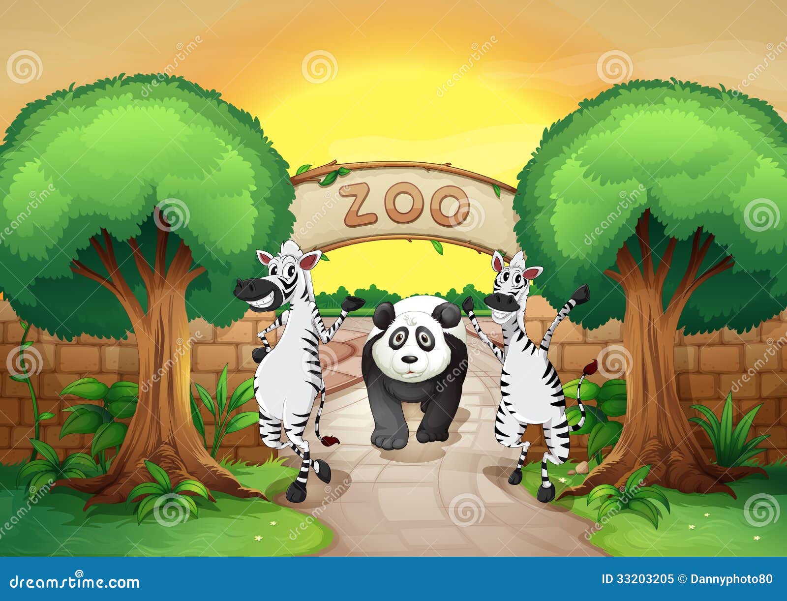 Een Dierentuin En De Dieren Vector Illustratie - Illustration of ...