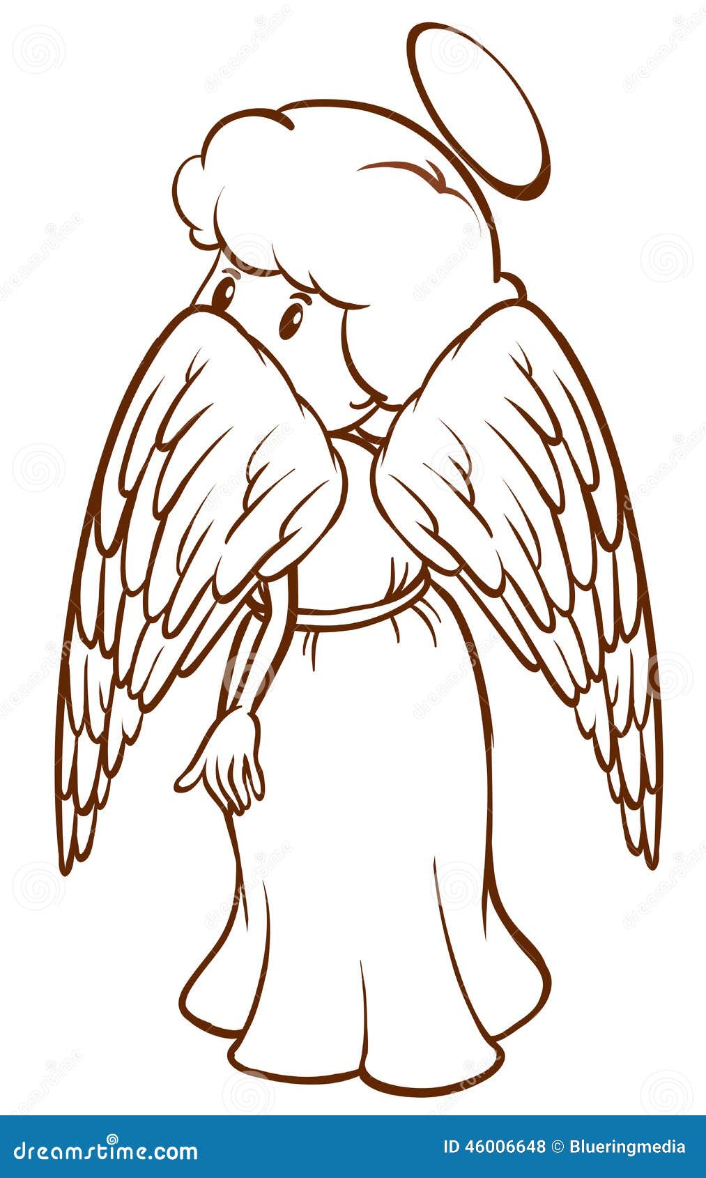 Een Duidelijke Schets Van Een Engel Vector Illustratie - Illustration ...