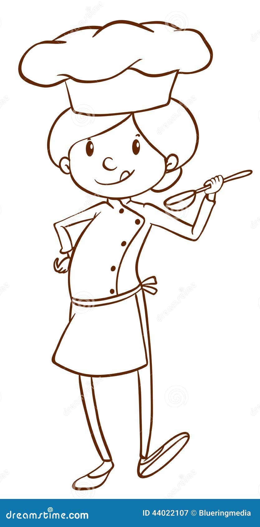 Een Eenvoudige Schets Van Een Vrouwelijke Chef-kok Vector Illustratie ... Een Eenvoudige Schets Van Een Vrouwelijke Chef-kok Vector Illustratie ...