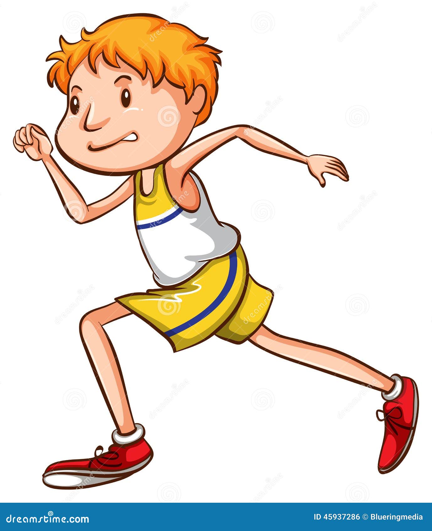 Een Eenvoudige Tekening Van Jongen Het Lopen Vector Illustratie ...