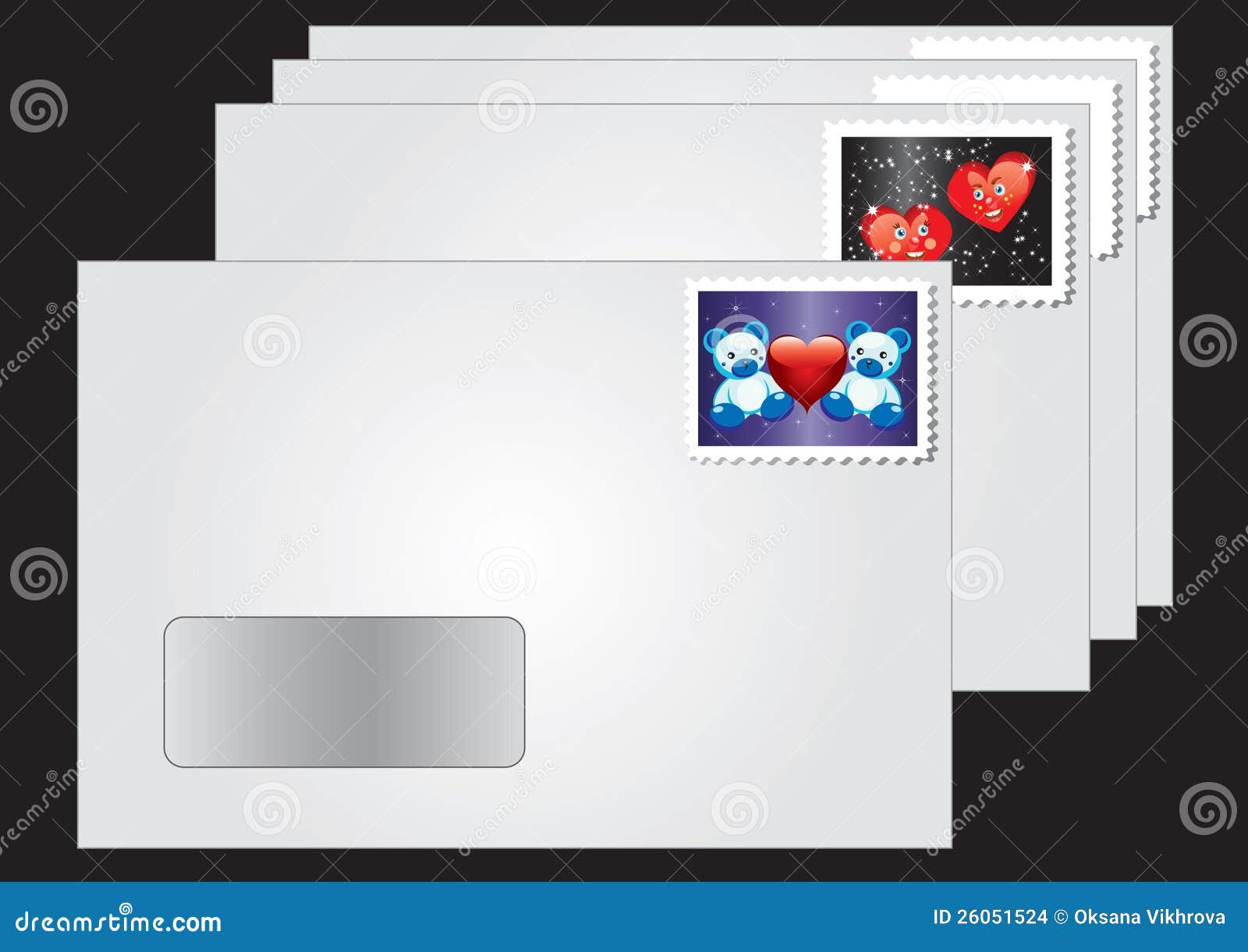 Een Envelop Met Een Postzegel Vector Illustratie - Illustration of ...