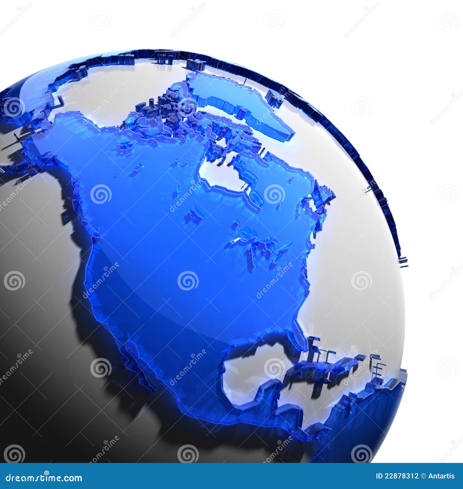 Een Fragment Van De Aarde Met Continenten Stock Illustratie ...