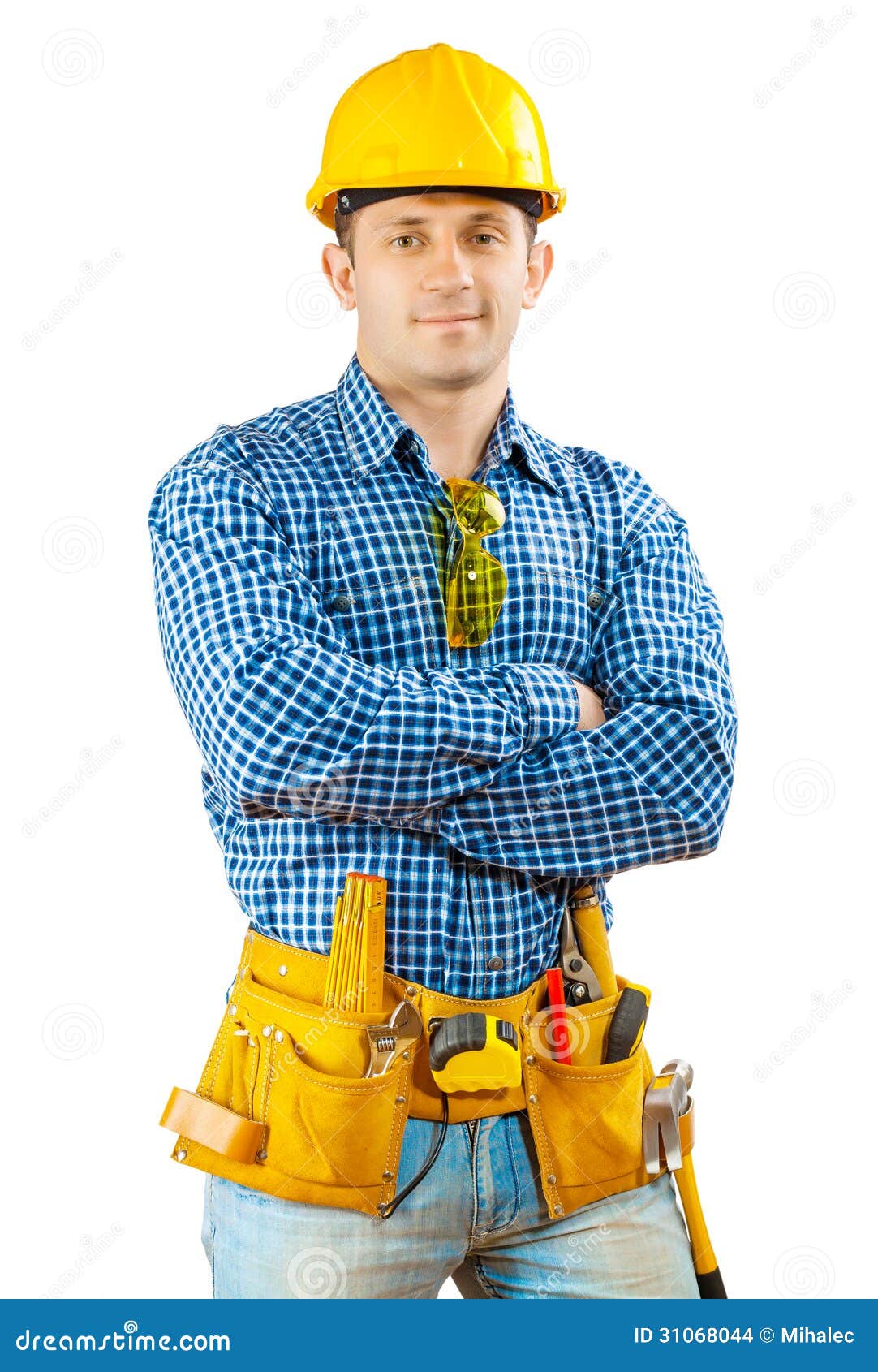 Een geïsoleerde arbeider stock foto. Image of klauw, apparatuur - 31068044