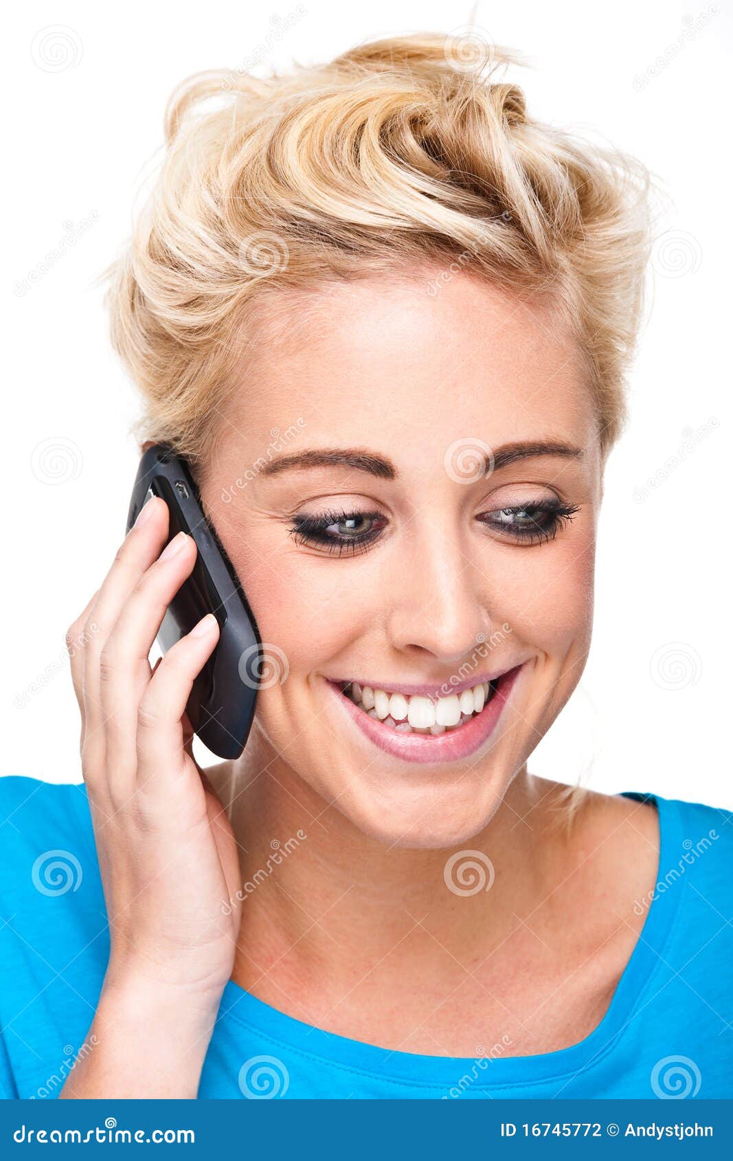 Een Gelukkig Gesprek Op De Telefoon Van De Cel Stock Foto - Image of ...