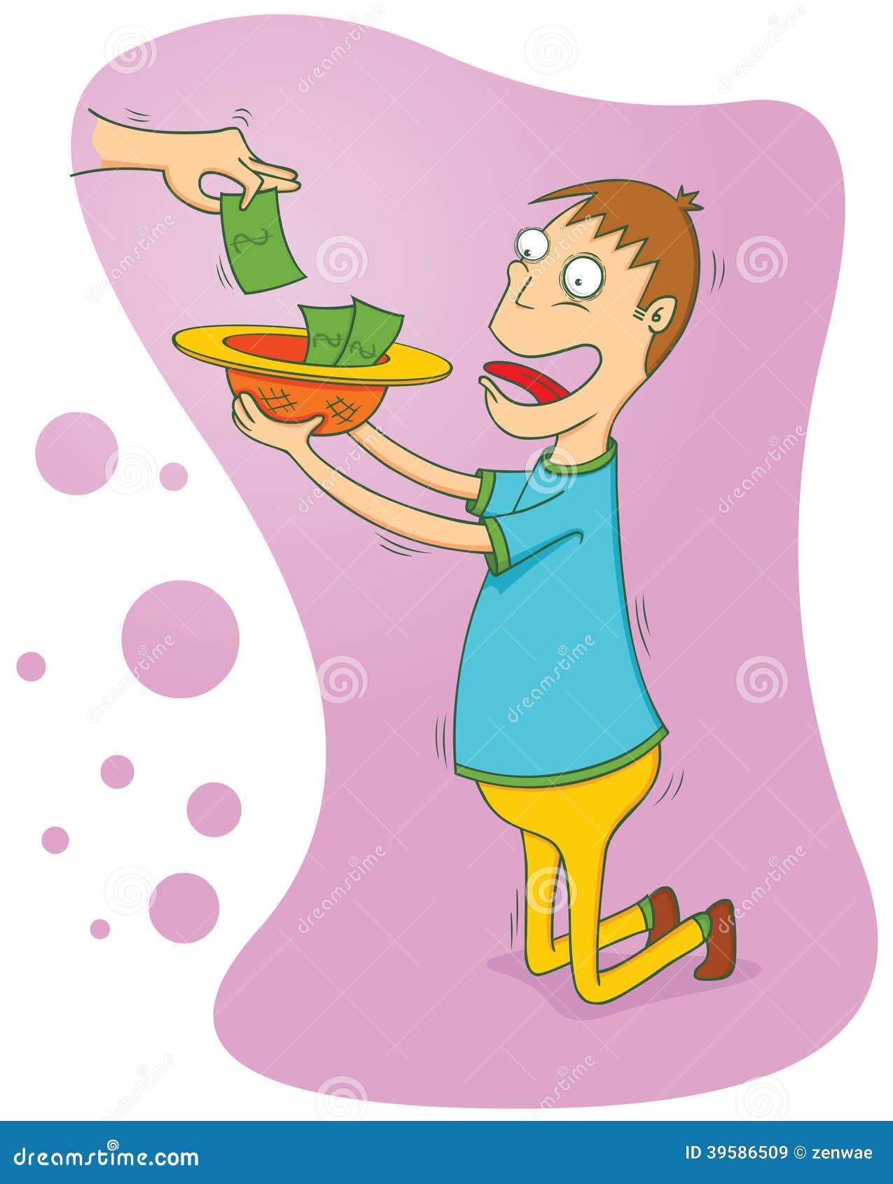 Een gelukkige bedelaar vector illustratie. Illustration of bedelen ...