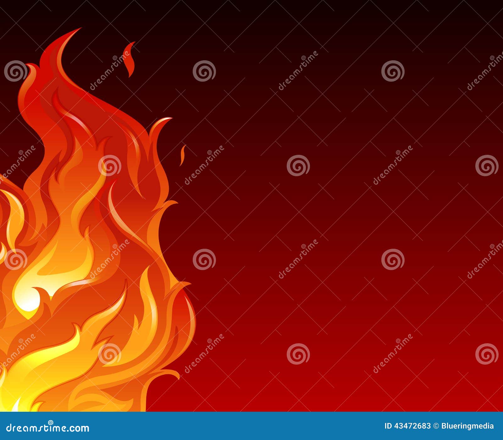 Een grote vlam vector illustratie. Illustration of sinaasappel - 43472683