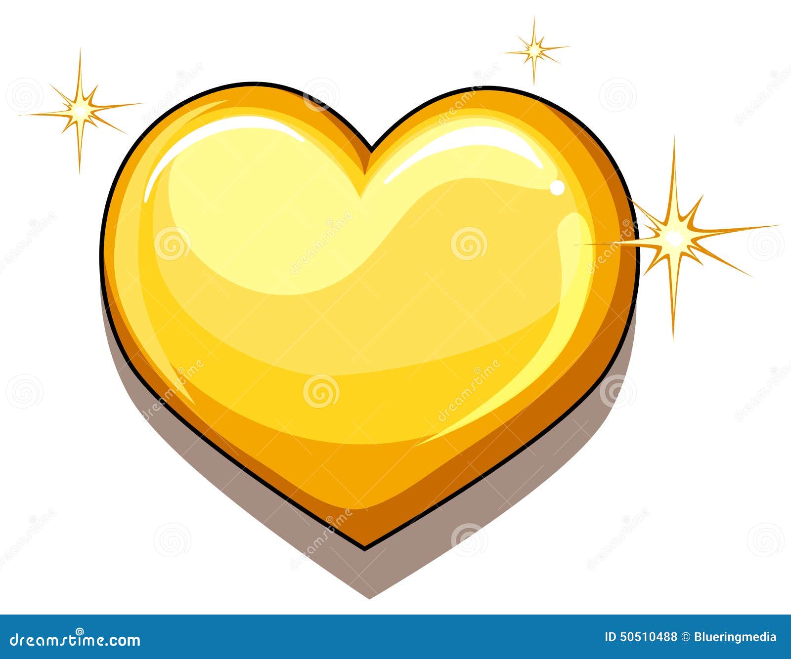 Een hart van goud vector illustratie. Illustration of goud - 50510488