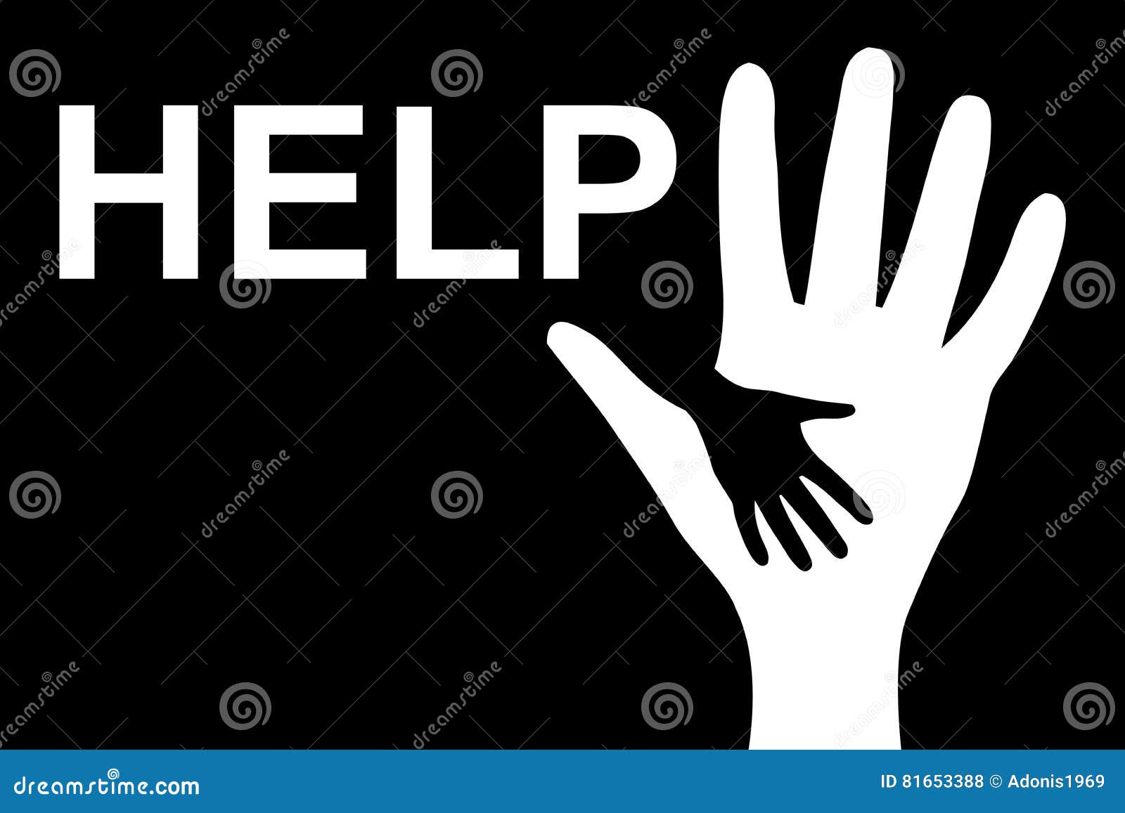 Een helpende hand vector illustratie. Illustration of klein - 81653388