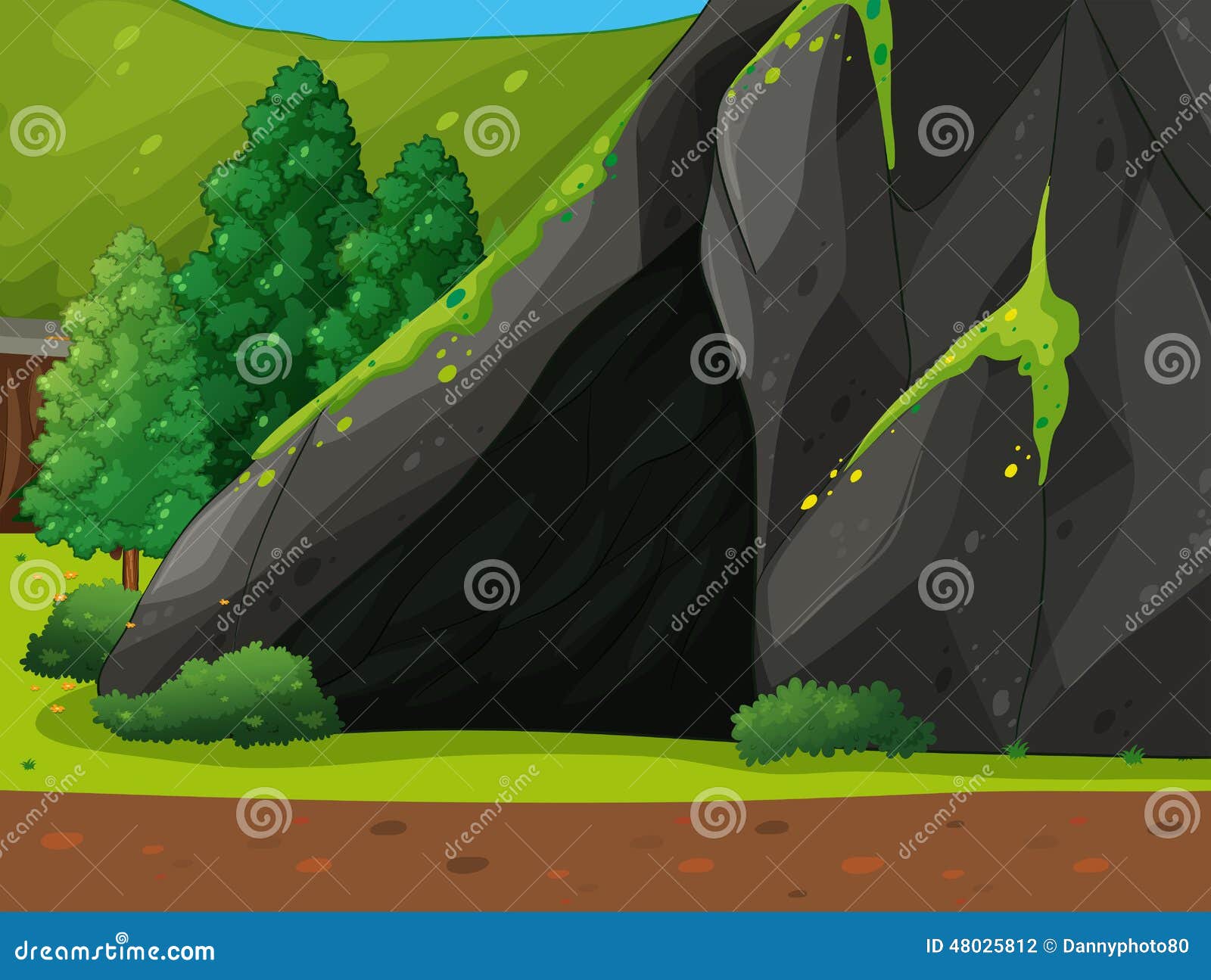 Een hol vector illustratie. Illustration of steen, herberg - 48025812