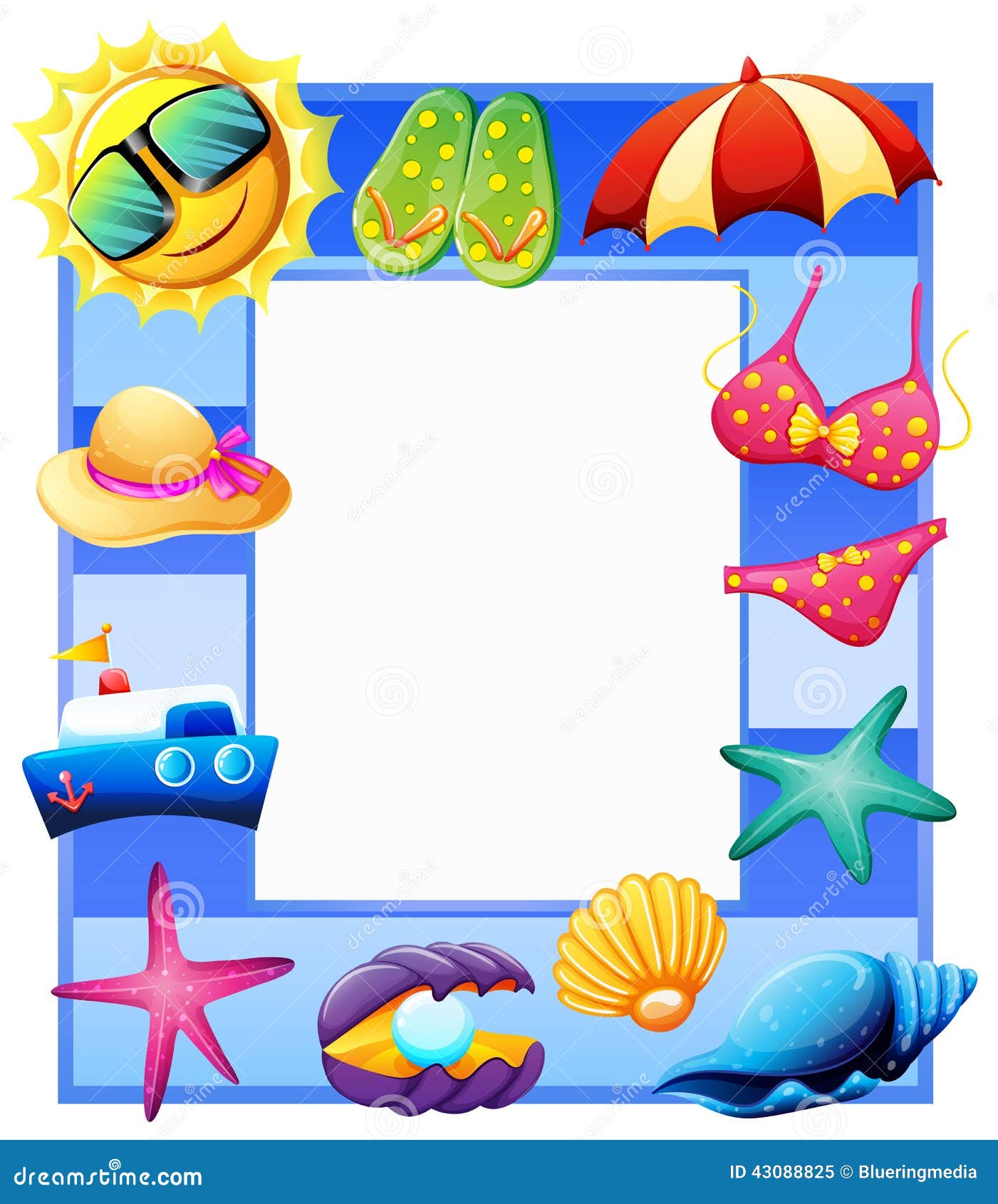 Een kader voor de zomer vector illustratie. Illustration of reclame ...