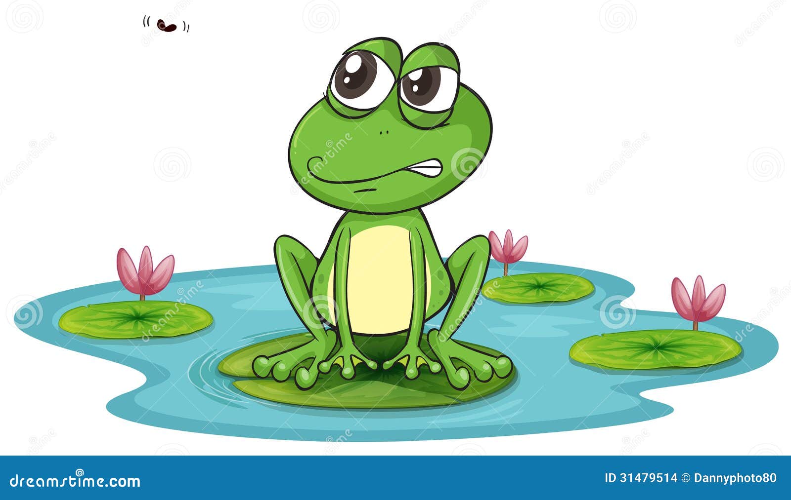 Een kikker en een water vector illustratie. Illustration of één - 31479514