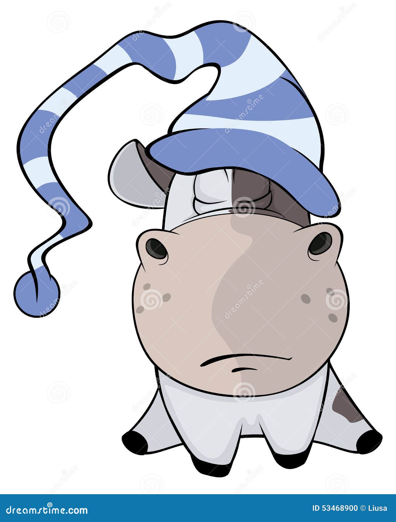 Een Kleine Koe Beeldverhaal Vector Illustratie - Illustration of ...