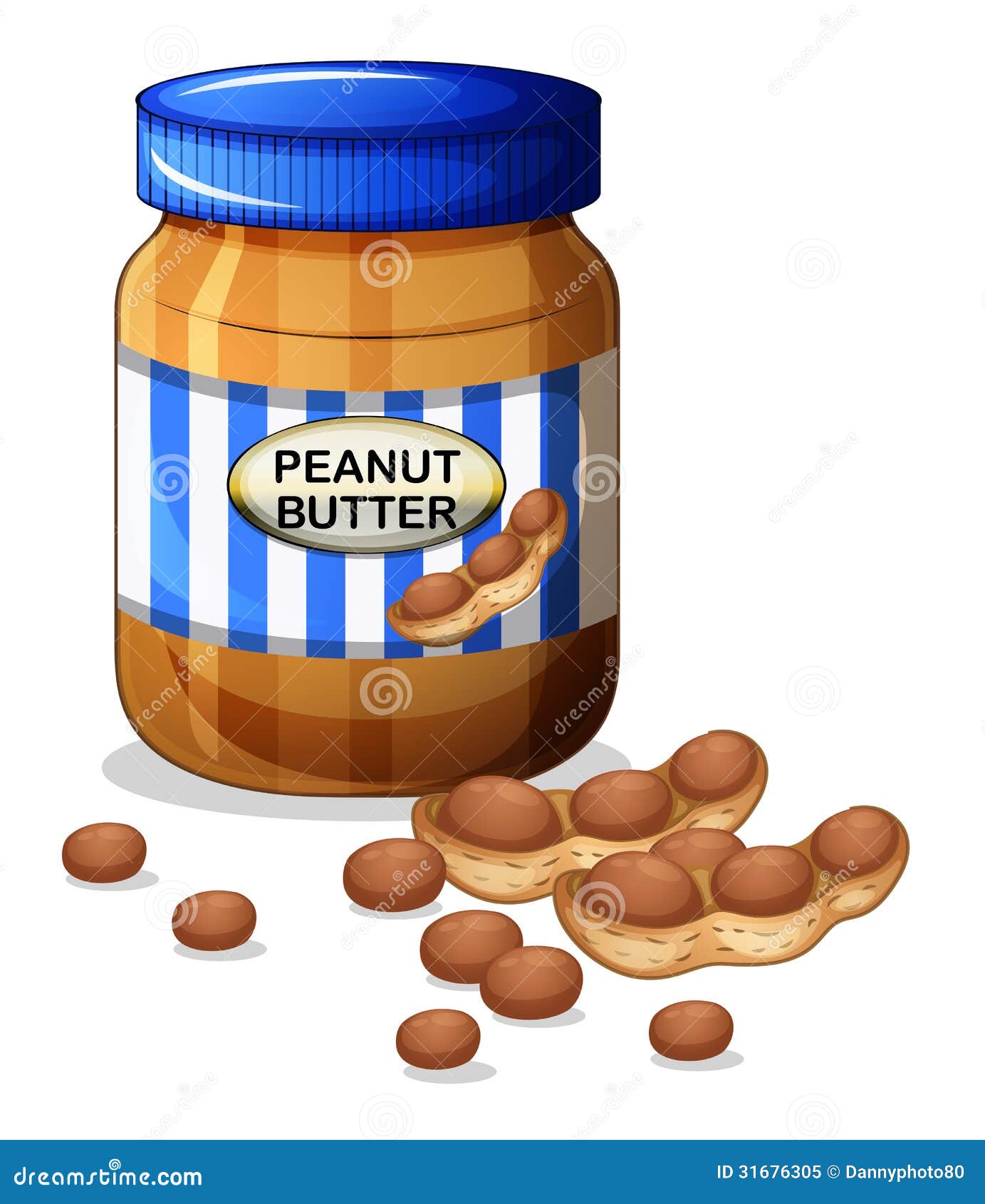 Een kruik pindakaas vector illustratie. Illustration of fles - 31676305