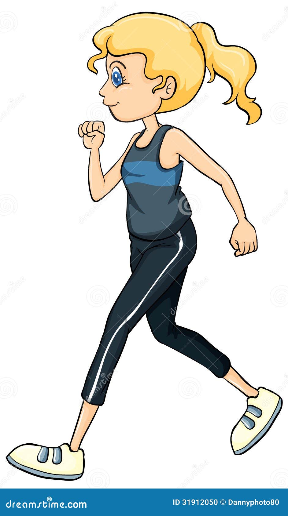 Een lopend meisje vector illustratie. Illustration of lopen - 31912050