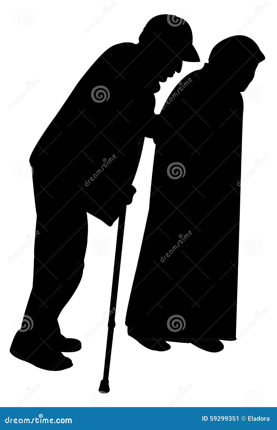 Een Man Met Knuppel En Een Oude Vrouw Vector Illustratie - Illustration ... Een Man Met Knuppel En Een Oude Vrouw Vector Illustratie - Illustration ...
