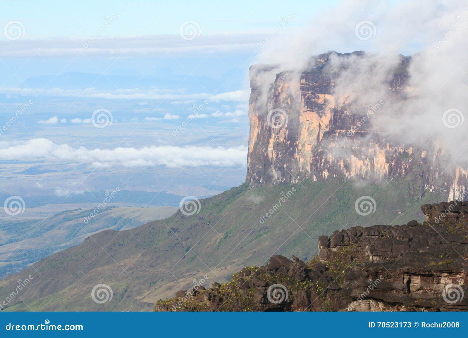 Een Mening Van De Roraima-Berg in Venezuela Stock Afbeelding - Image of ...